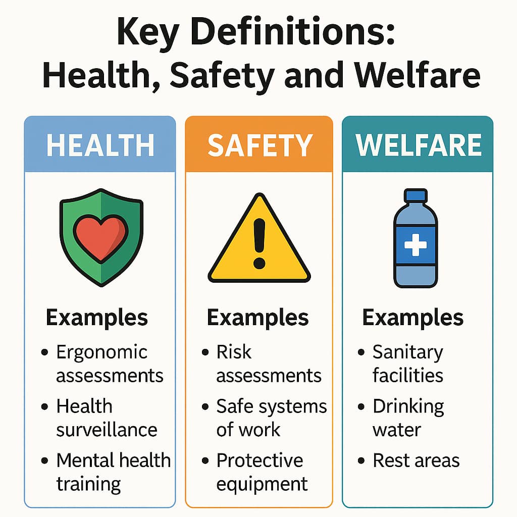 Key Definitions: Health, Safety and Welfare with Examples - HSE STUDY GUIDE
