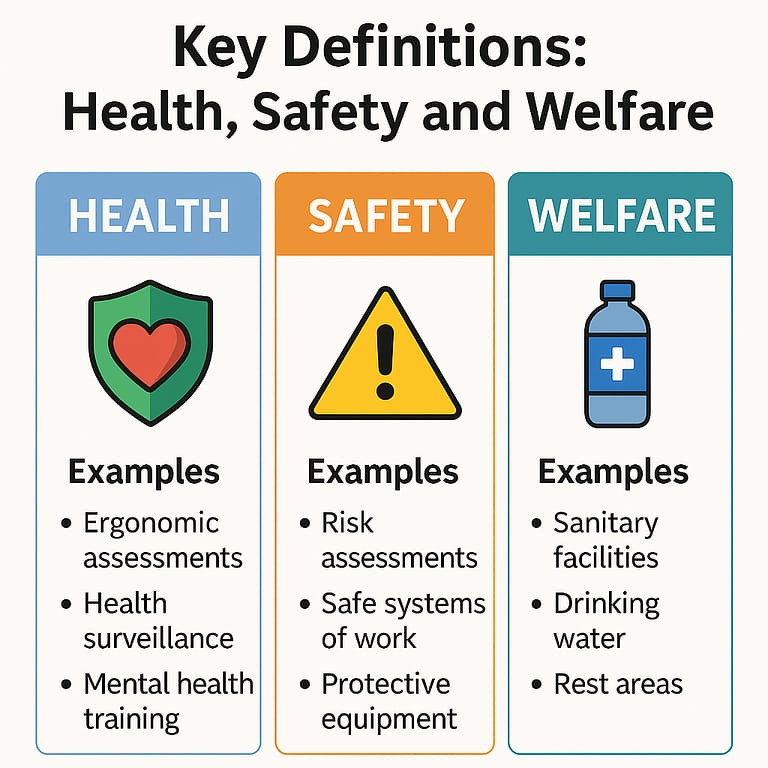 Key Definitions: Health, Safety and Welfare with Examples - HSE STUDY GUIDE